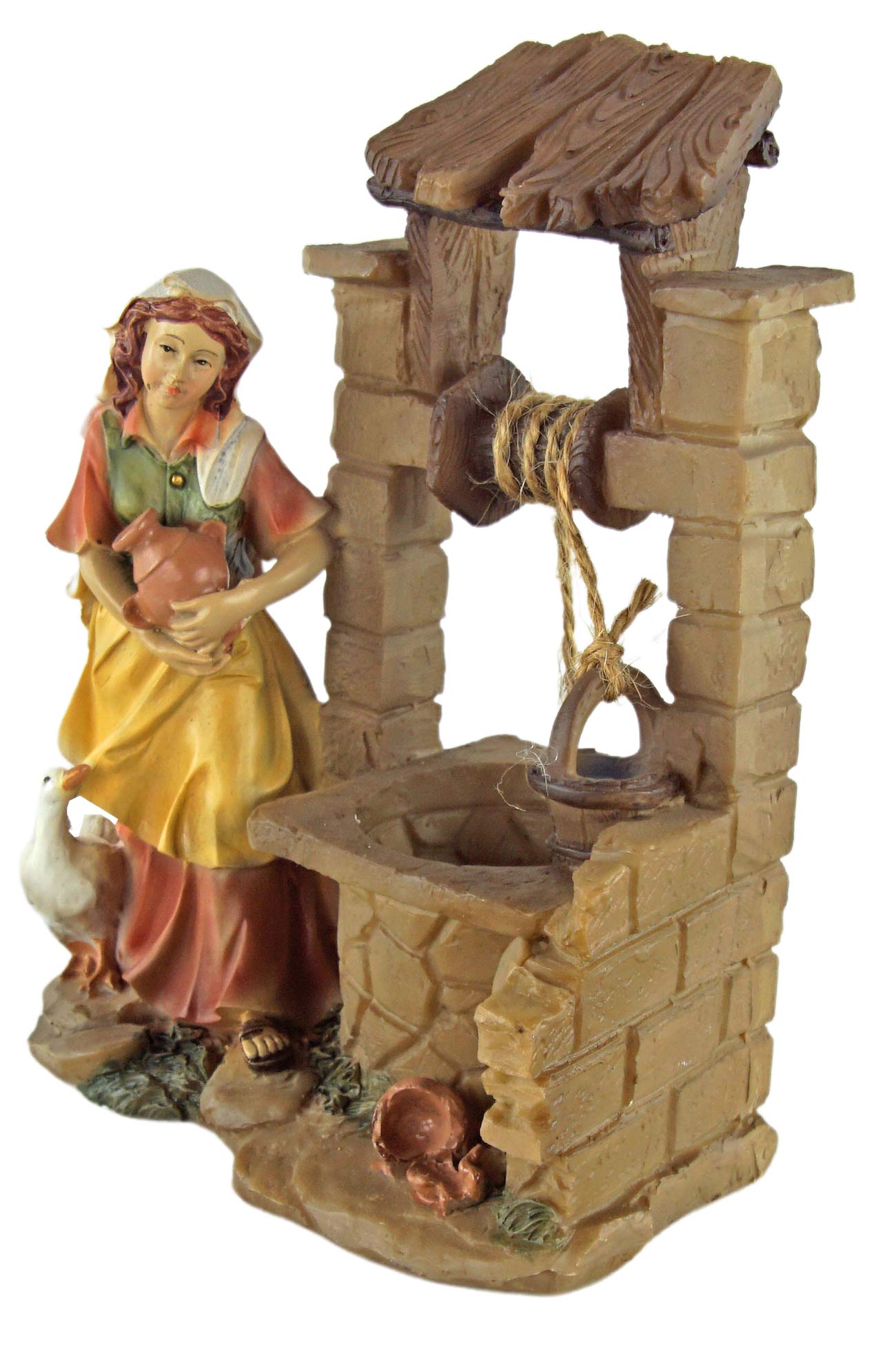 Handbemalte Krippenfigur Magd mit Krug am Brunnen, ca. 10 cm, K 902 ...